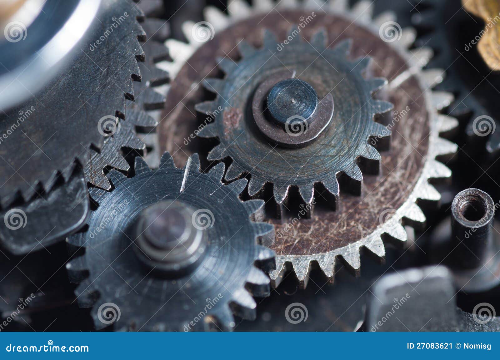 Set of three meshed gears stock image. Image of interlocking - 27083621