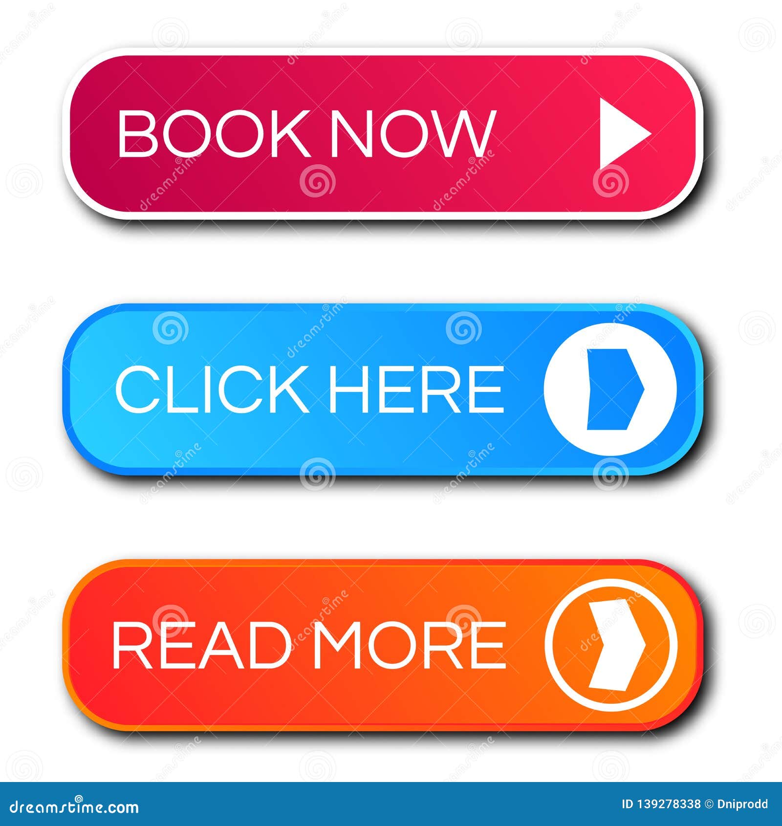 Set of Three Modern Gradient Buttons with Shadows Stock Vector ... Set of Three Modern Gradient Buttons with Shadows Stock Vector ...