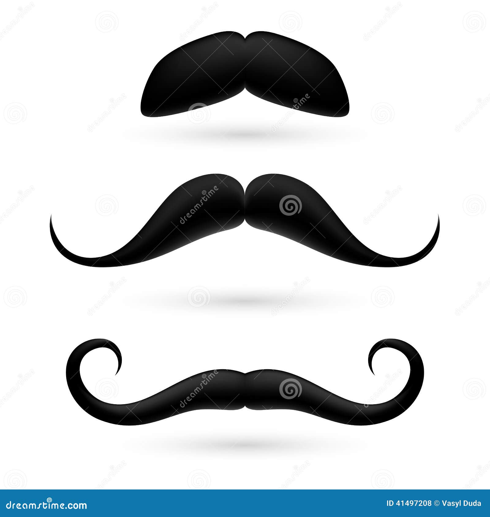 A set of three moustache stock vector. Illustration of elegance - 41497208