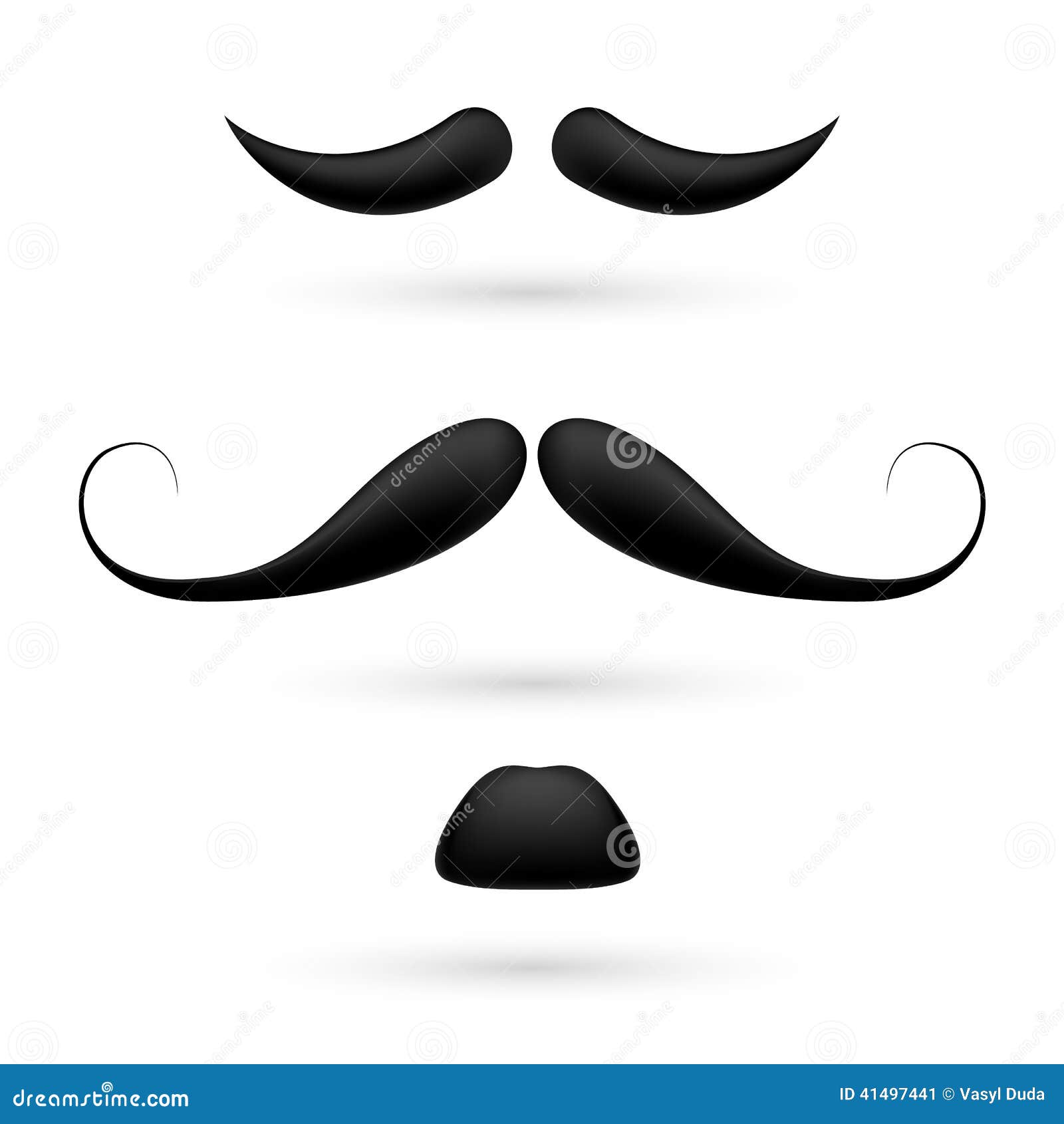 A set of three moustache stock vector. Illustration of hair - 41497441