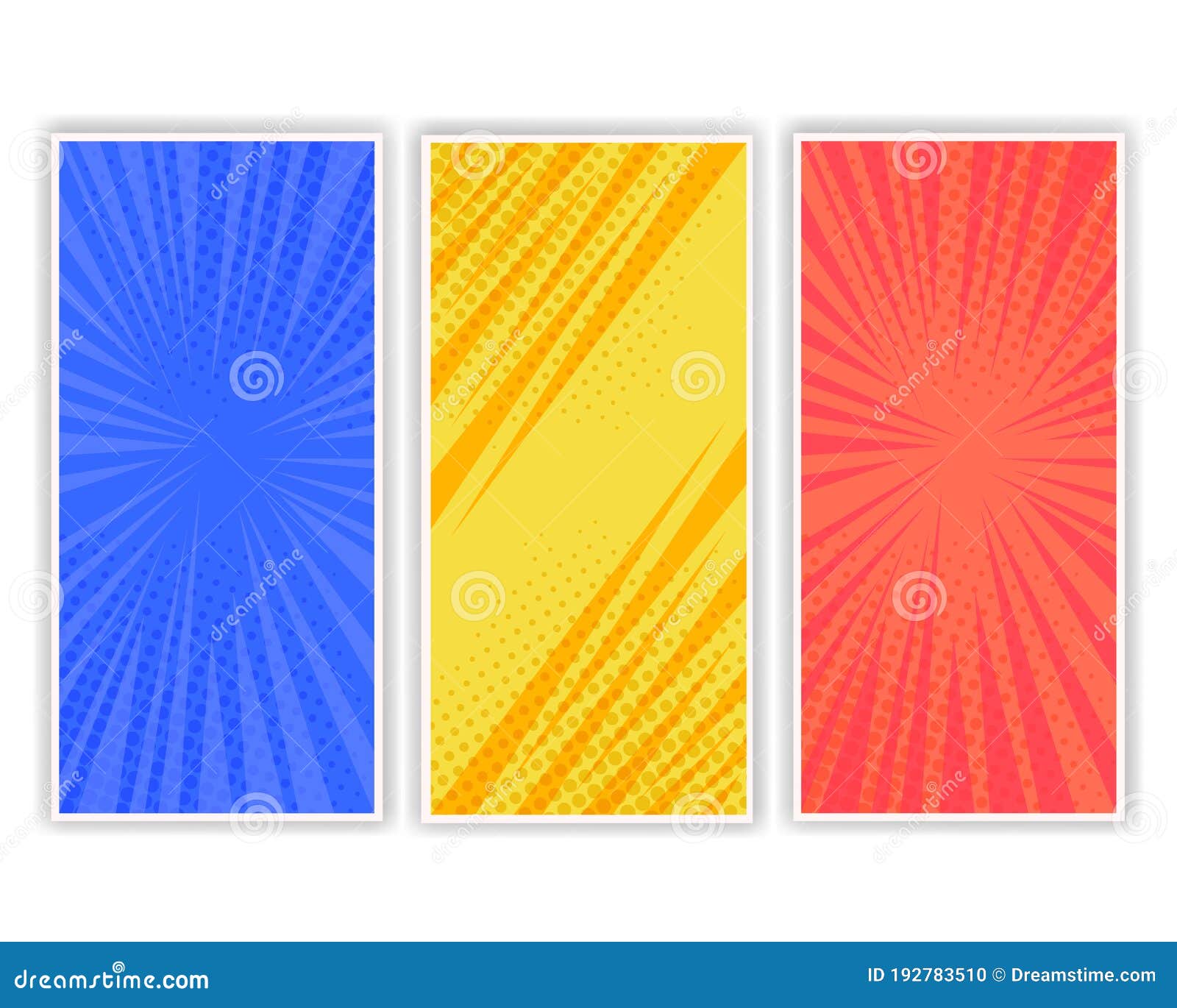 Set of Three Page Comic Book in Pop Art Style Stock Vector ...