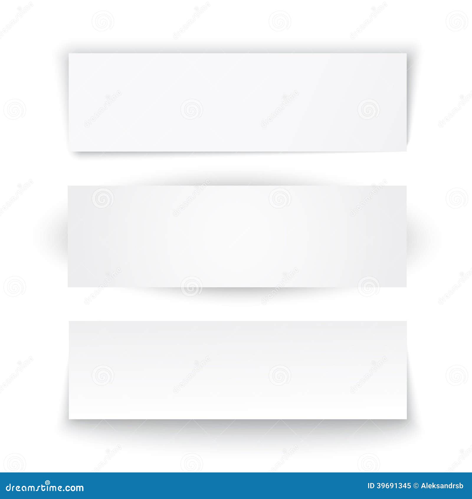 Set of three paper banners stock vector. Illustration of paper - 39691345
