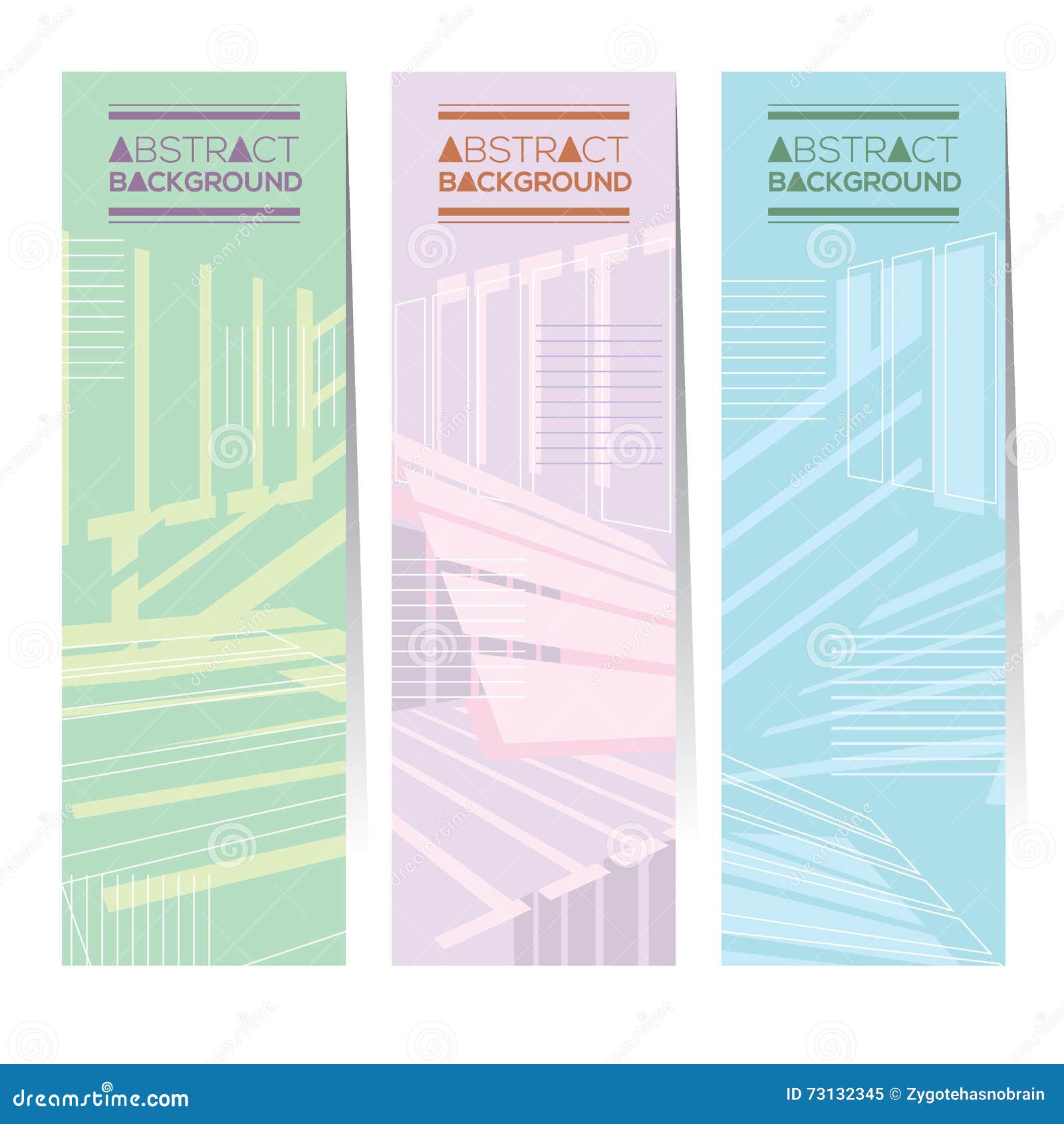 Set of Three Pastel Abstract Vertical Banners. Stock Vector ...