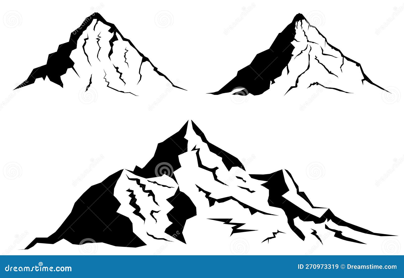 Set Of Three Picks Of Mountains For Your Logo Design Cartoon Vector ...