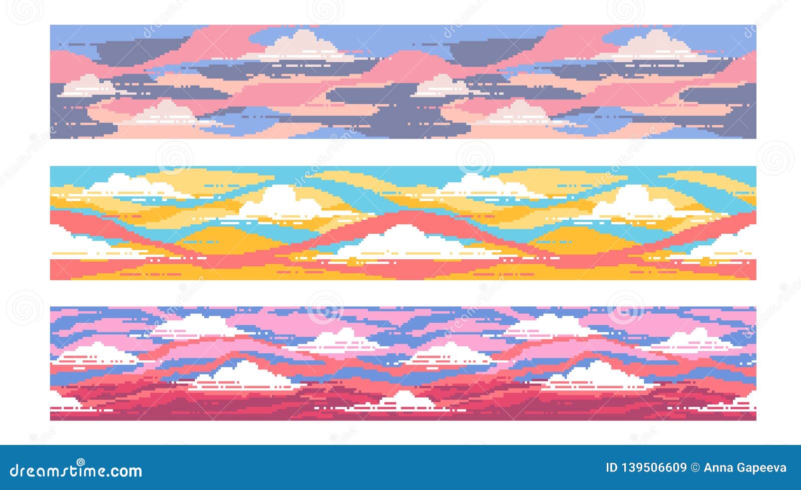 Three Pixel Hearts Icon. Clipart Image Vector Illustration ...