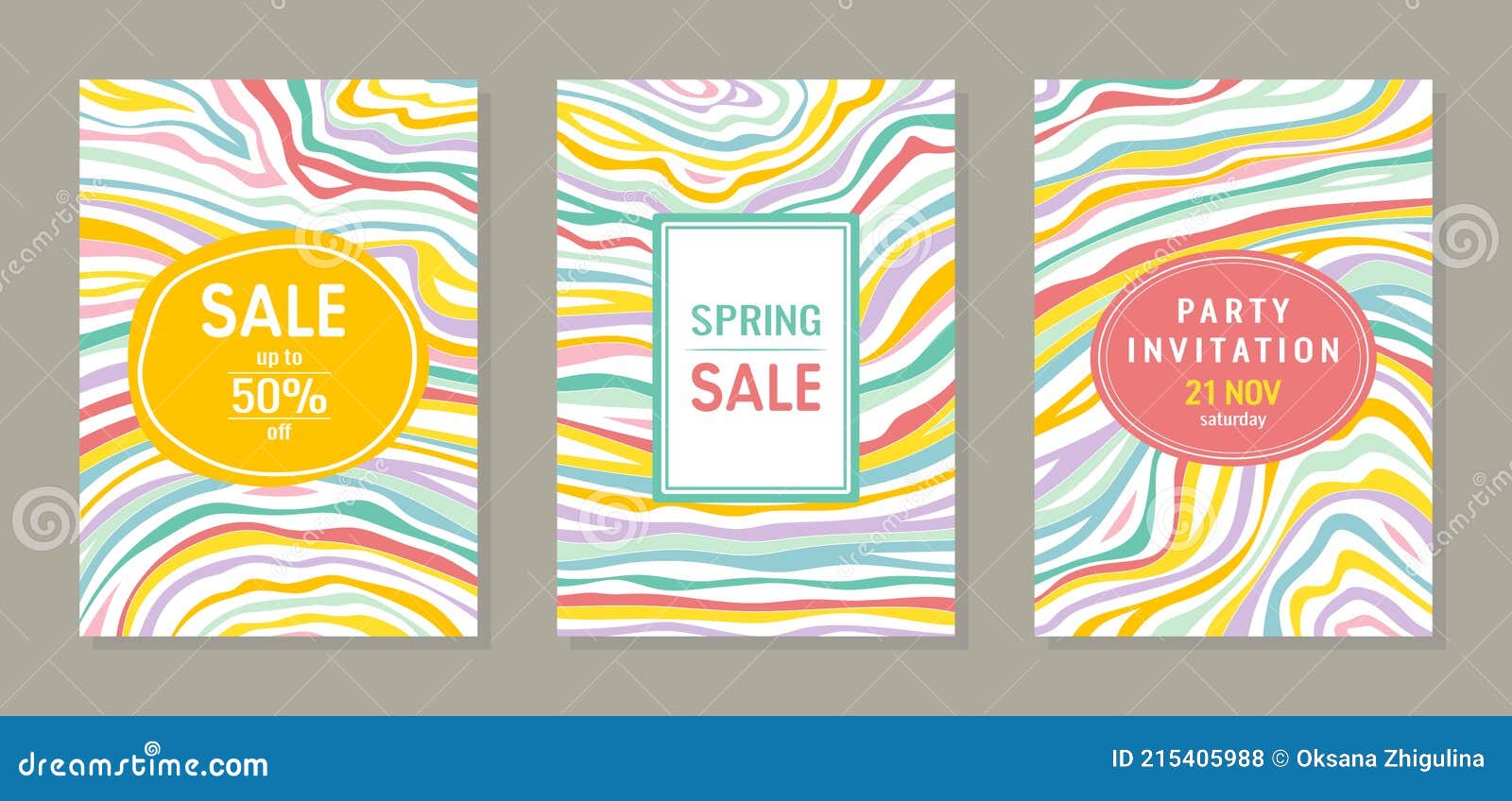 Set of Three Rectangular Posters. Stock Vector - Illustration of ...