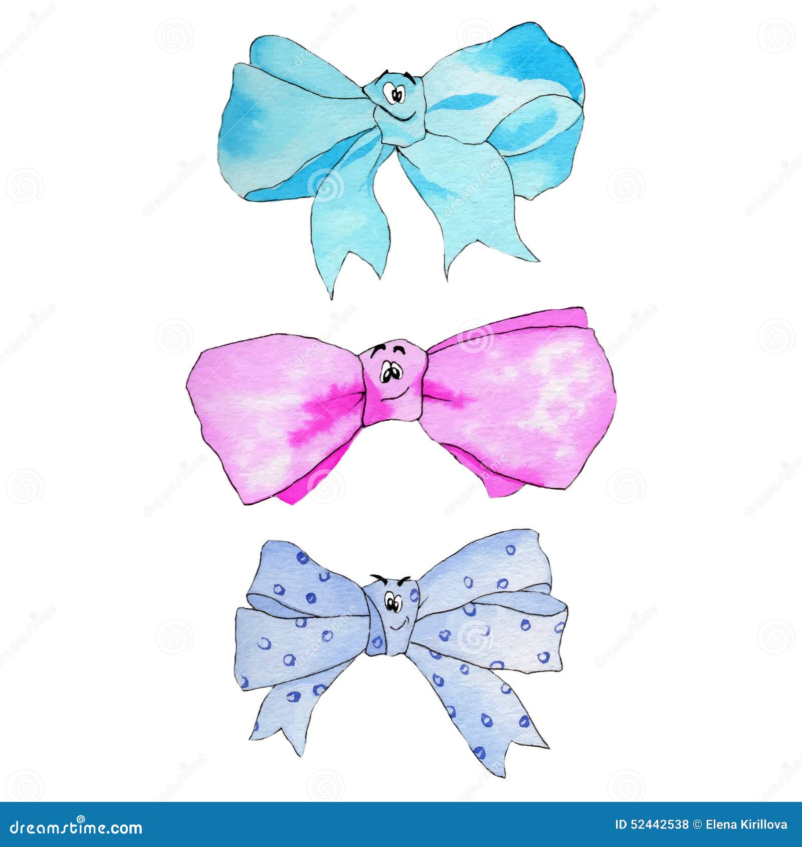 Set of Three Ribbons in Cartoon Style Stock Illustration - Illustration ...