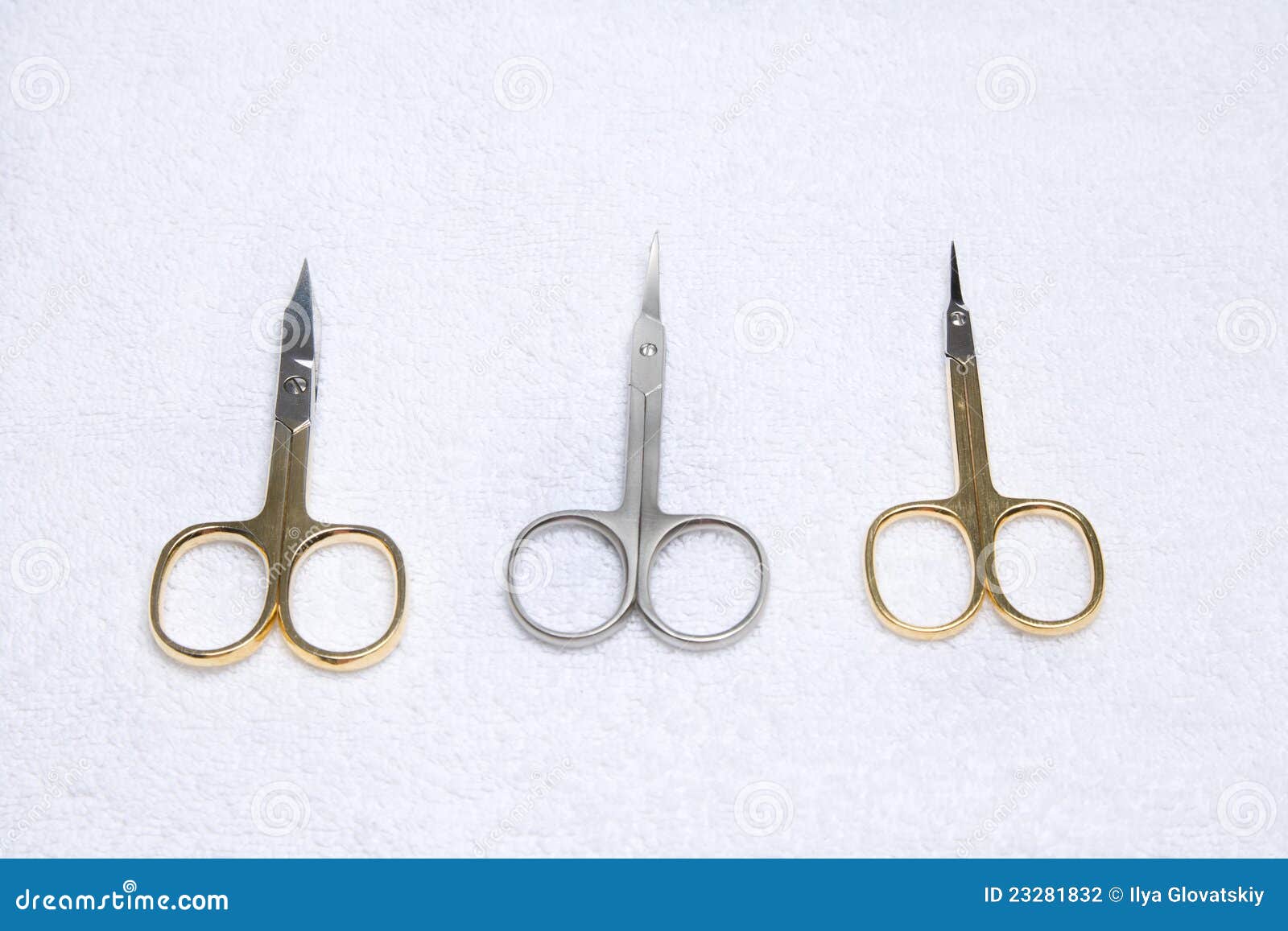 Set of three scissors stock photo. Image of hygiene, chrome - 23281832