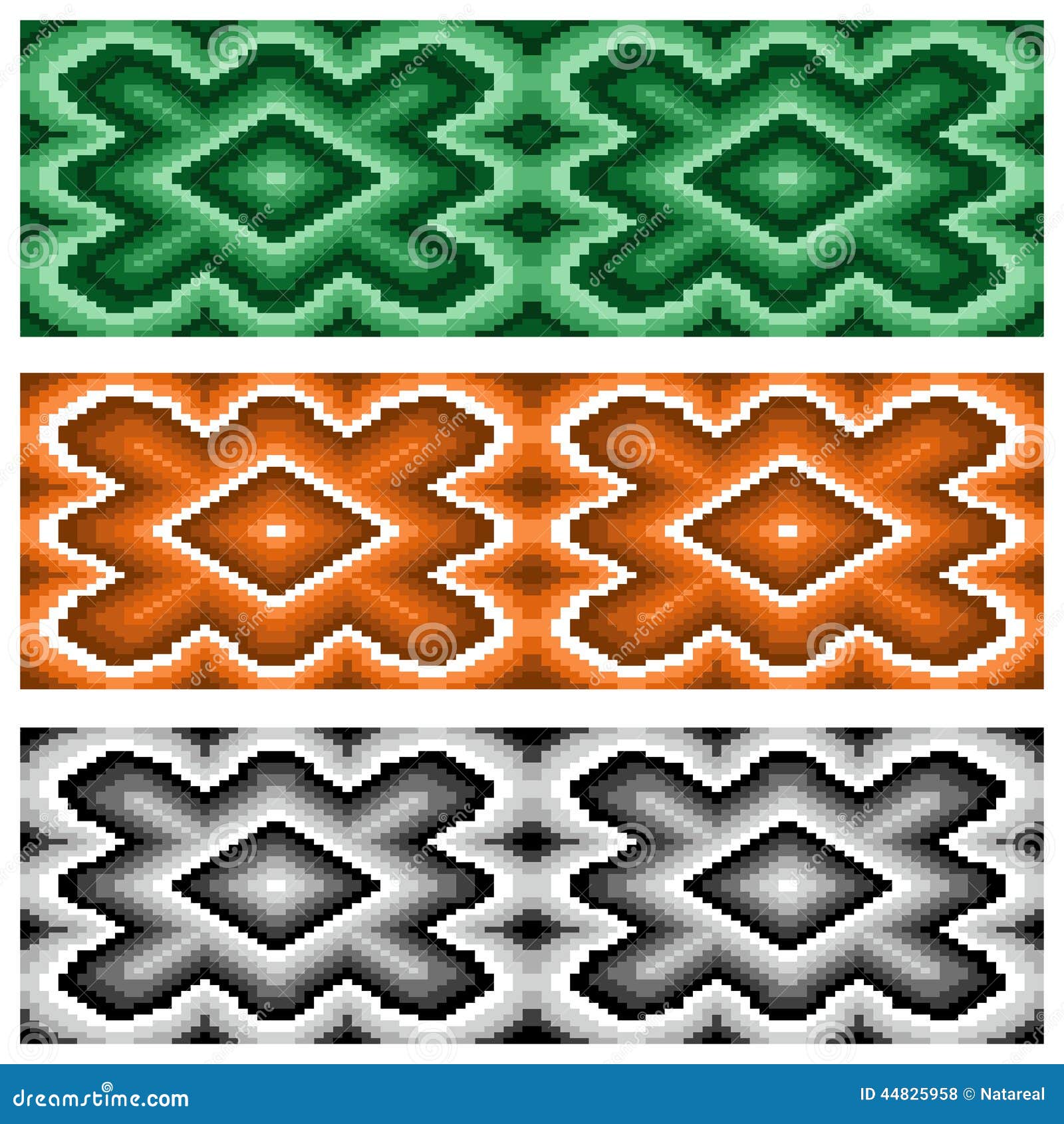 Set of Three Seamless Rhombic Patterns Stock Vector - Illustration of ...