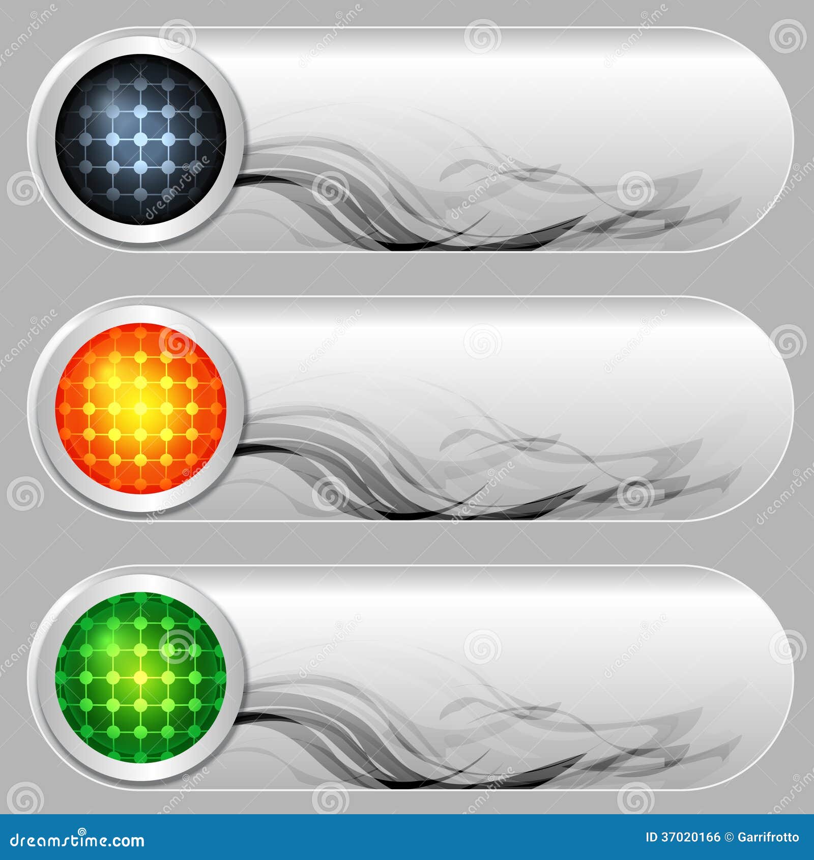 Set of Three Silver Buttons Stock Vector - Illustration of element ...