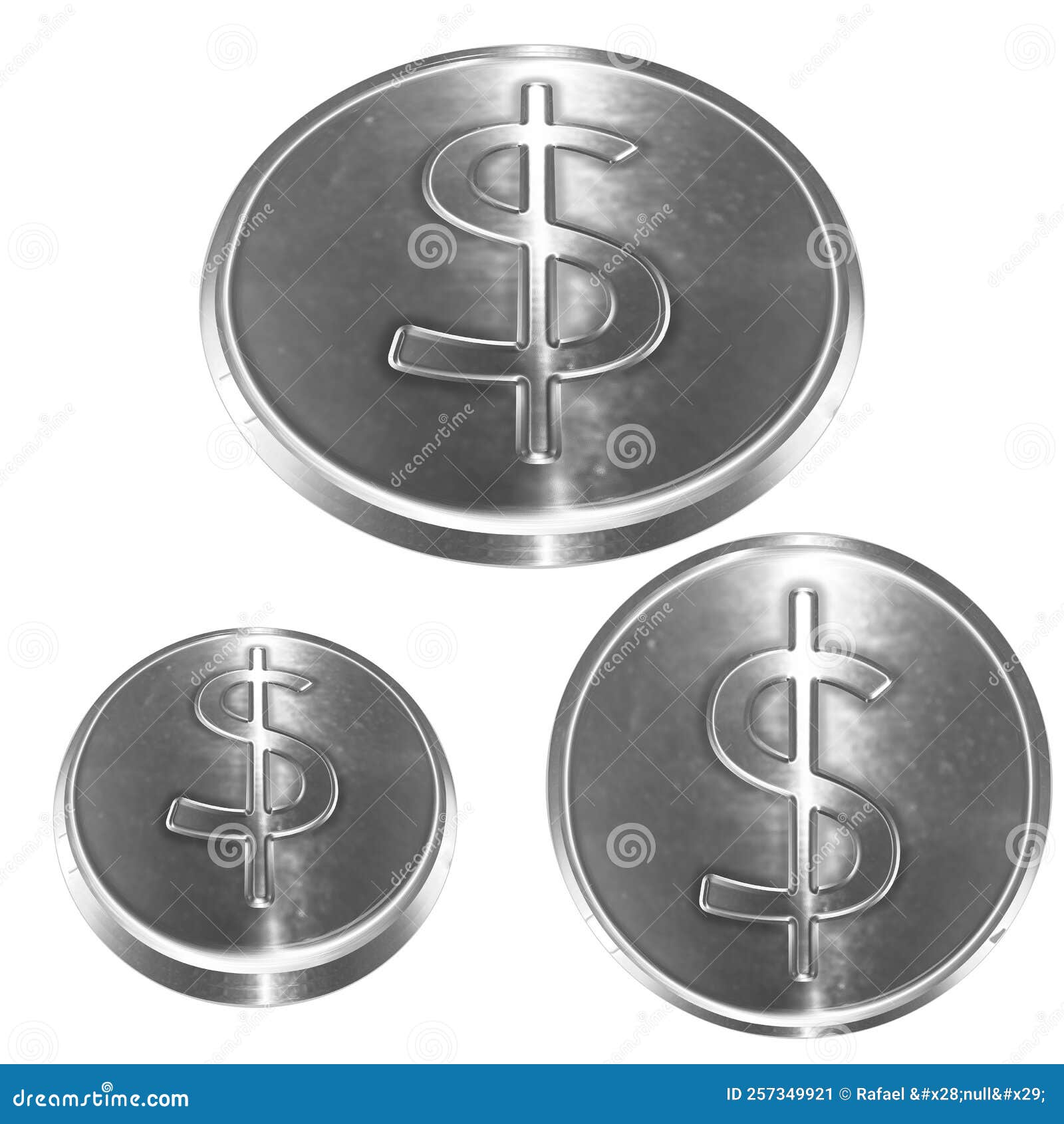 Set of three silver coins stock image. Image of silver - 257349921