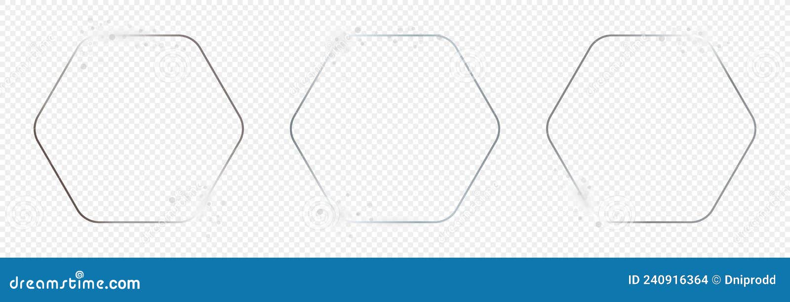 Silver Glowing Rounded Hexagon Frame Stock Vector - Illustration of ...