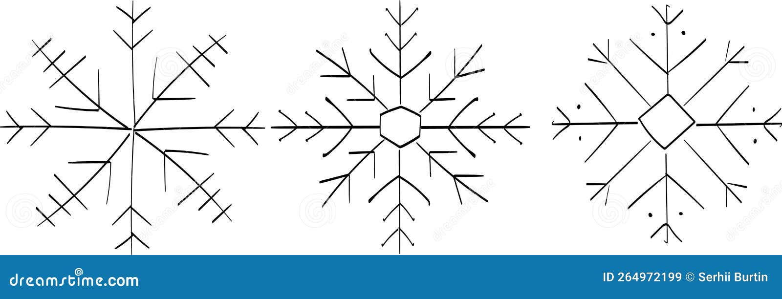 Set of Three Simple Snowflakes.vector Illustration Stock Vector ...
