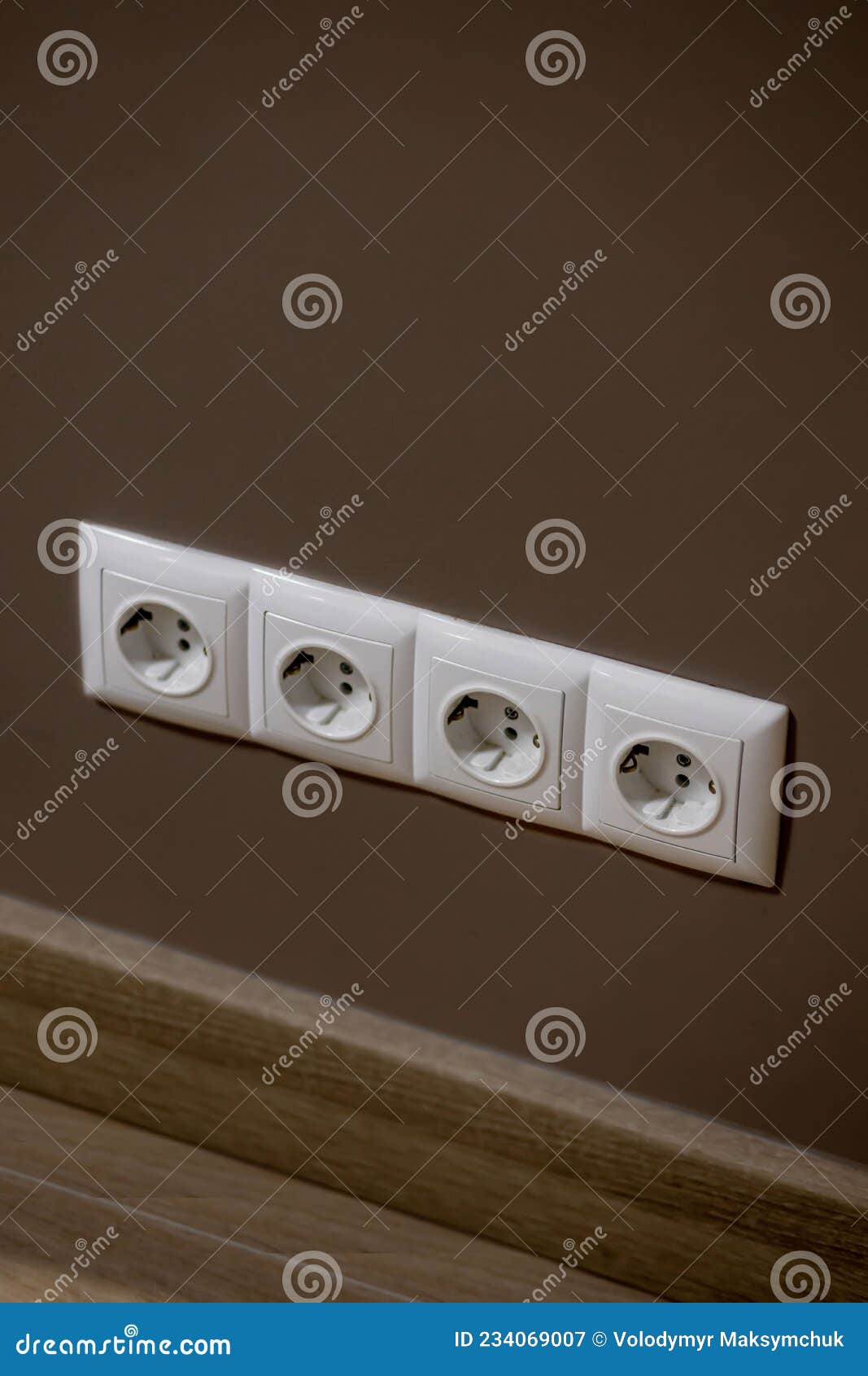 Three Sockets. Installation High Voltage. Electrical Wires Sticking Out ...