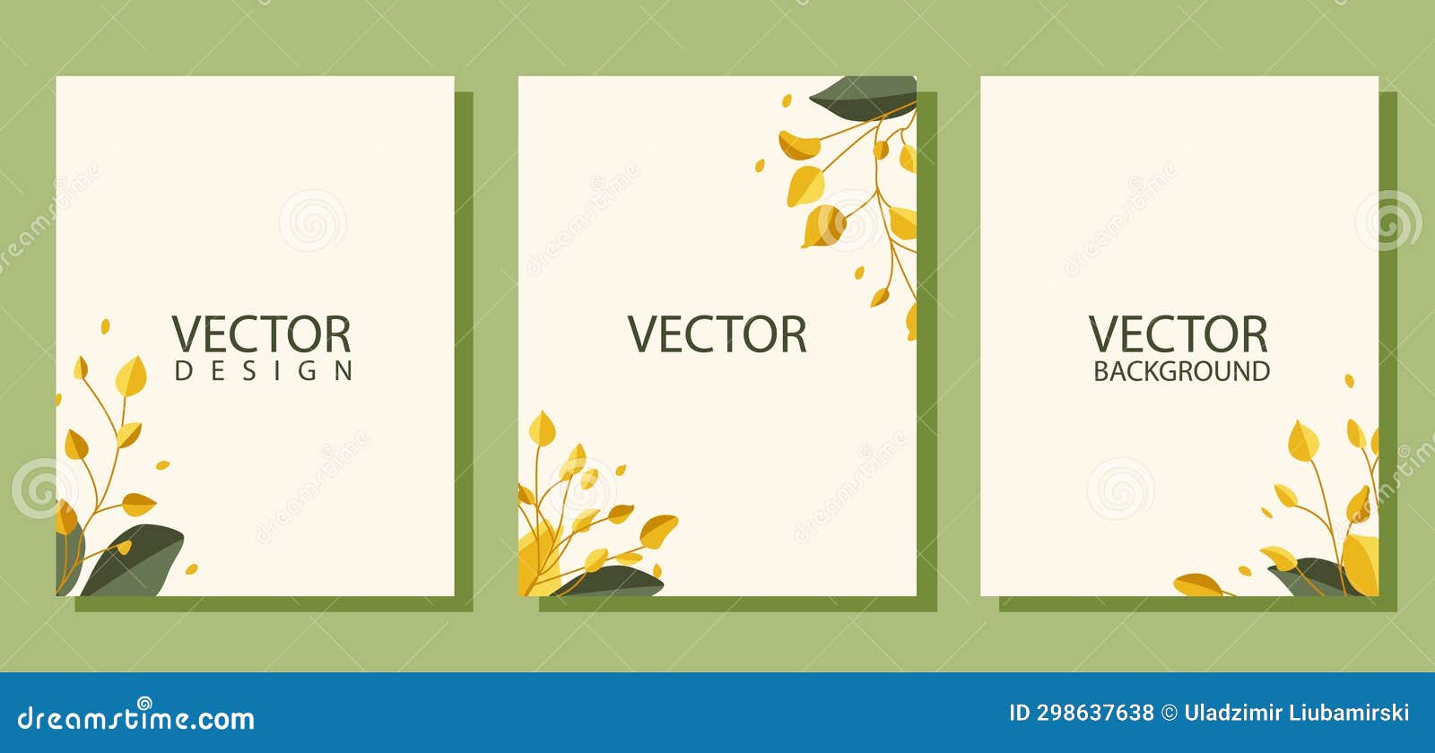 Set of Three Spring Vector Background Templates with Beautiful Paper ...