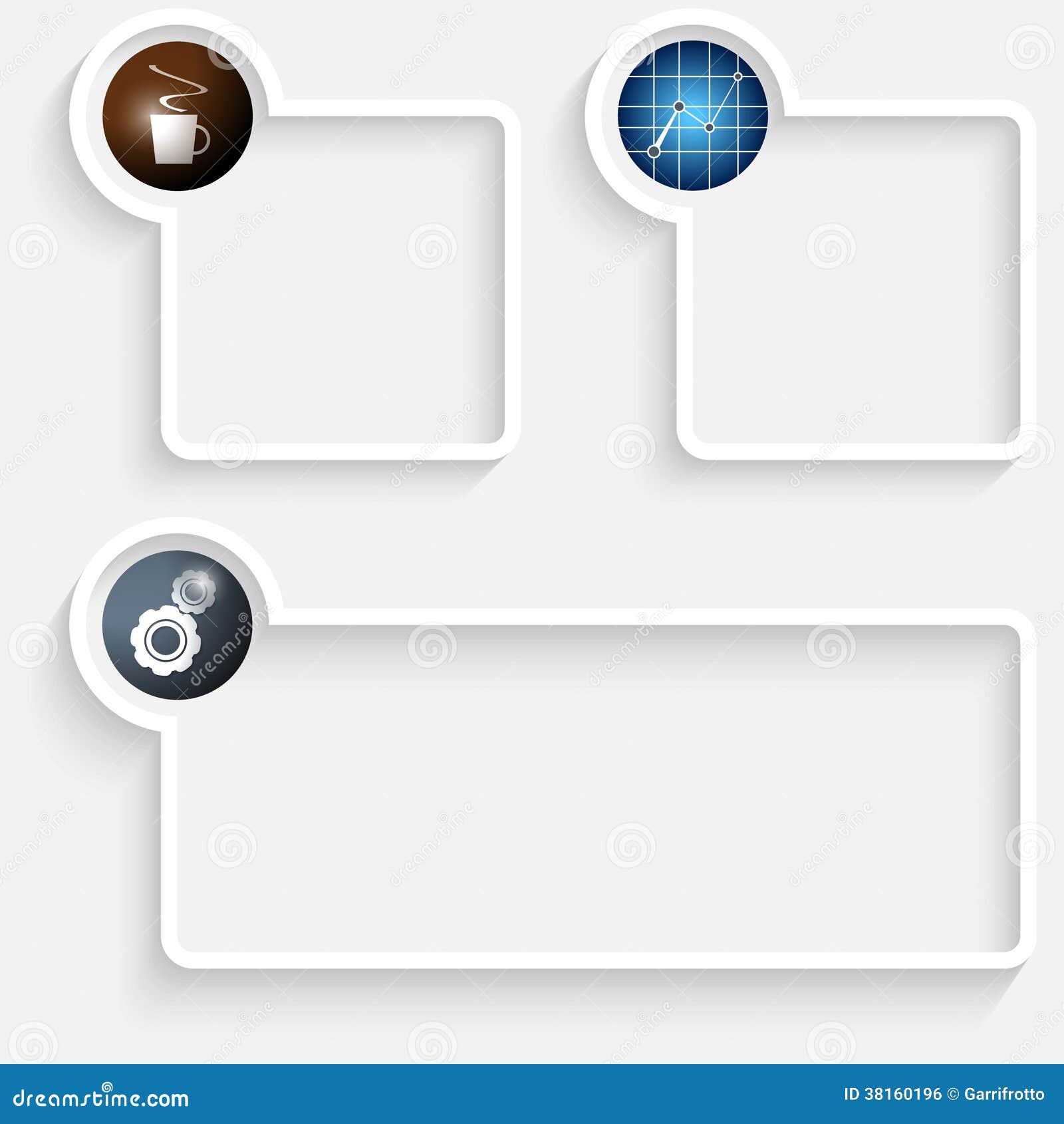 Set of three text box stock vector. Illustration of corner - 38160196