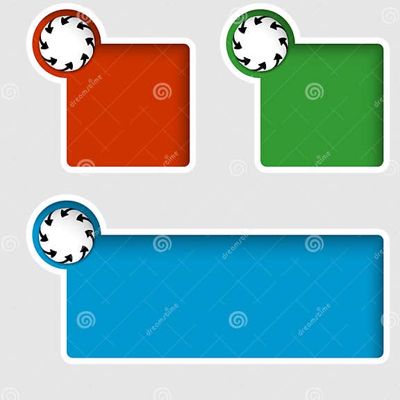 Set of three text boxes stock vector. Illustration of object - 40084188