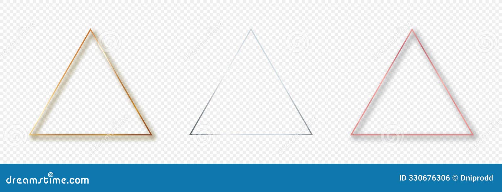 Set of Three Triangle Frame Stock Illustration - Illustration of black ...