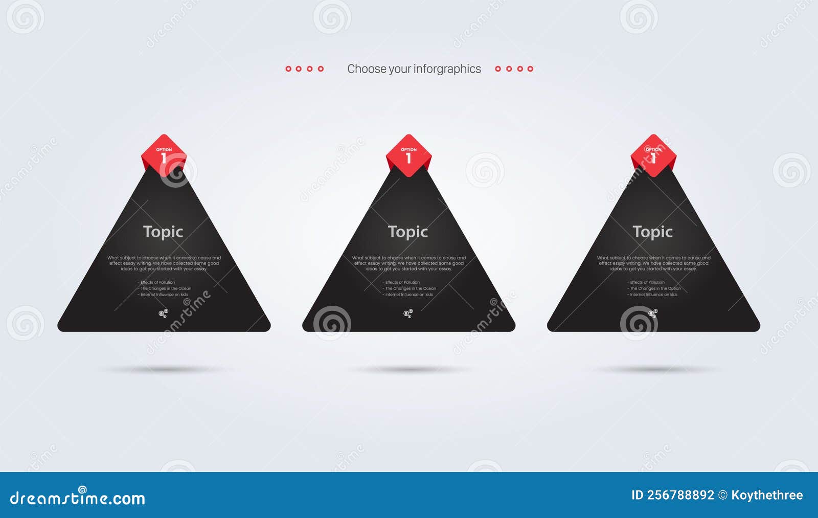 Three Triangle Infographic Template Design. Business Concept Infograph ...