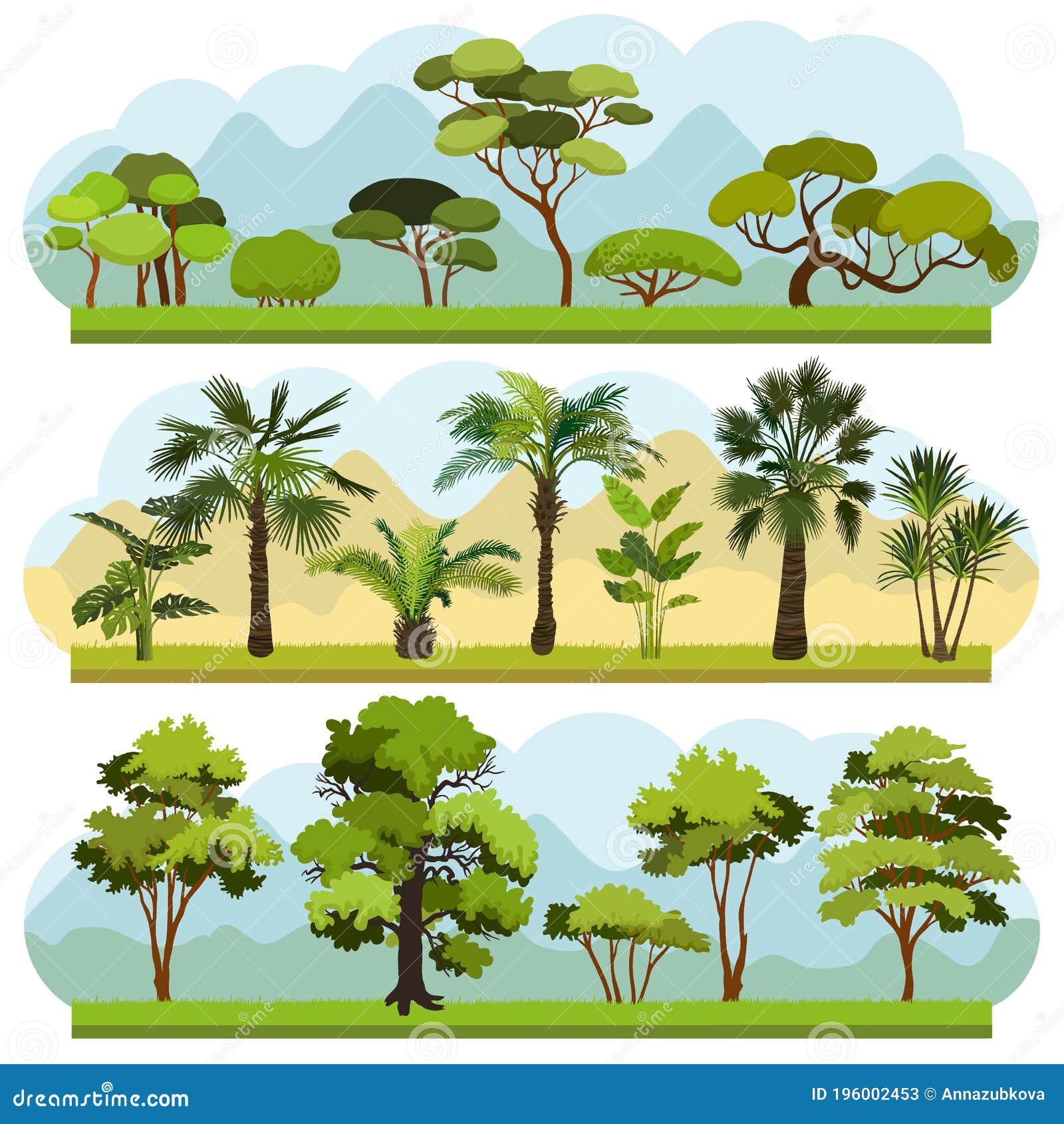 A Set of Three Types of Landscapes. Stock Vector - Illustration of ...