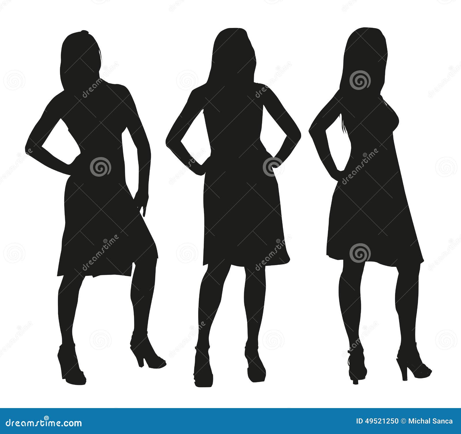 Set of Three Vector Women Characters Stock Vector - Illustration of ...