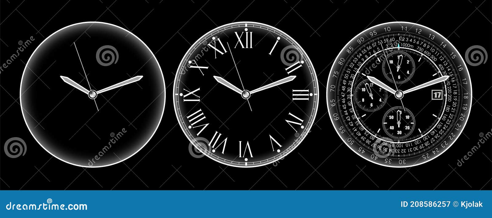 Watches Dials Cartoon Vector | CartoonDealer.com #20160325