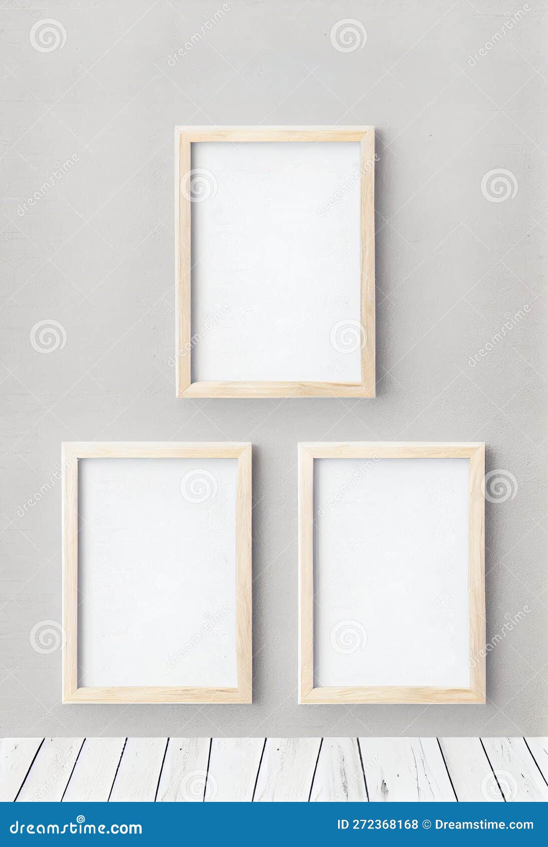 Set of Three White Portrait Picture Frame Mockups, AI Generated Stock ...