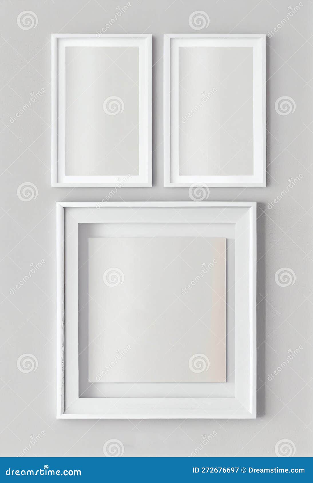 Set of Three White Portrait Picture Frame Mockups, AI Generated Stock ...