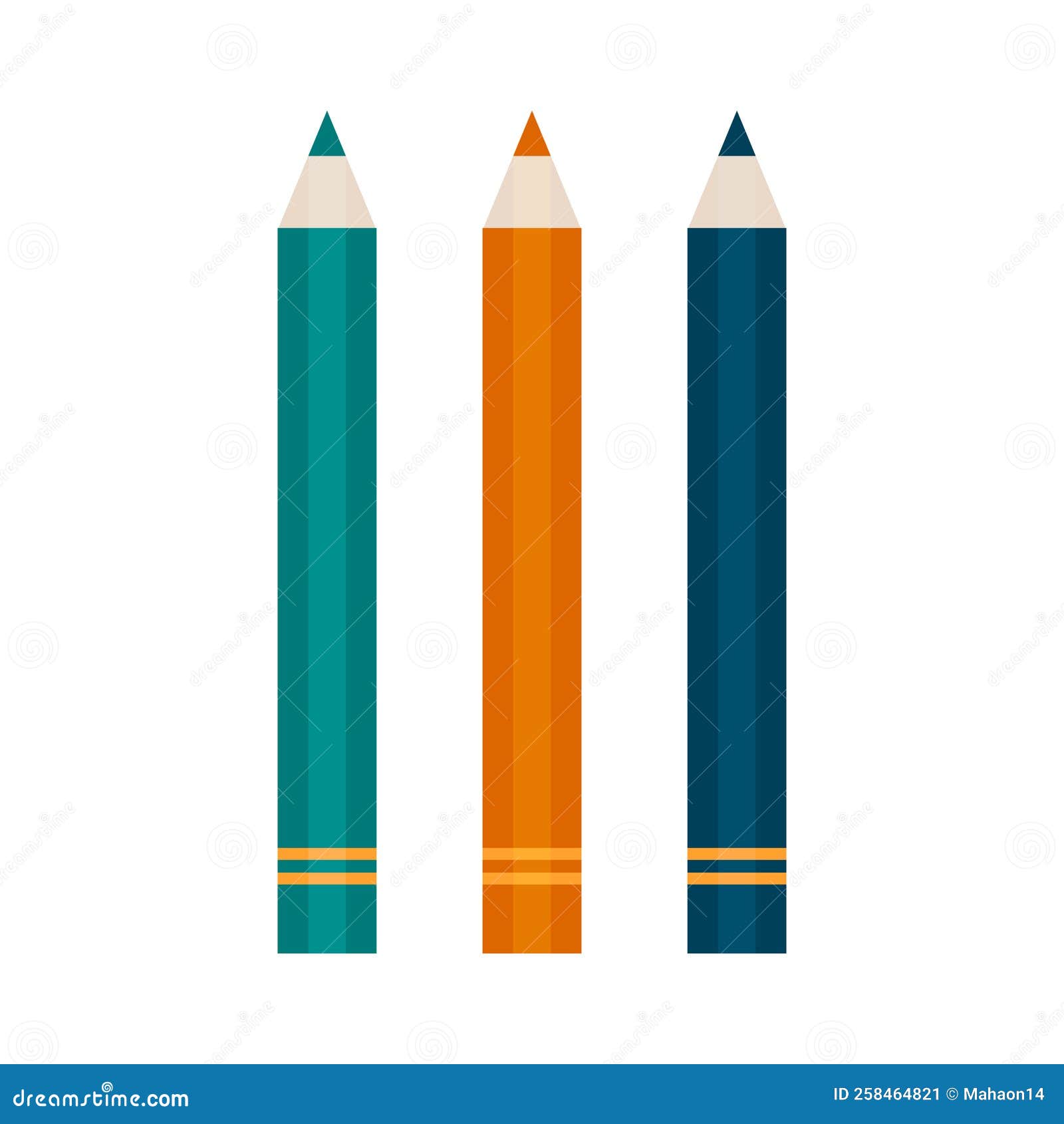 Set of Three Wood Colorful Pencils Stock Vector - Illustration of ...