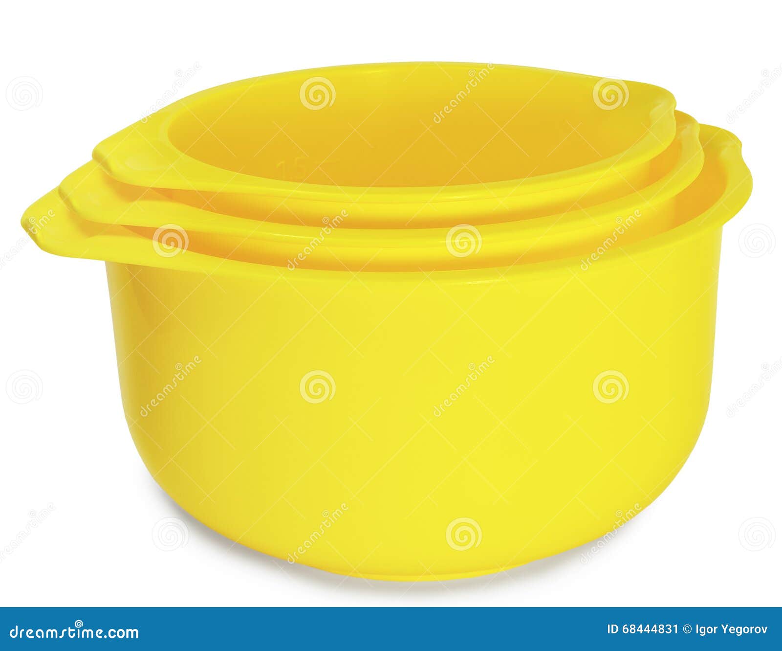 Set of Three Yellow Plastic Bowls Stock Image - Image of objects, food ...