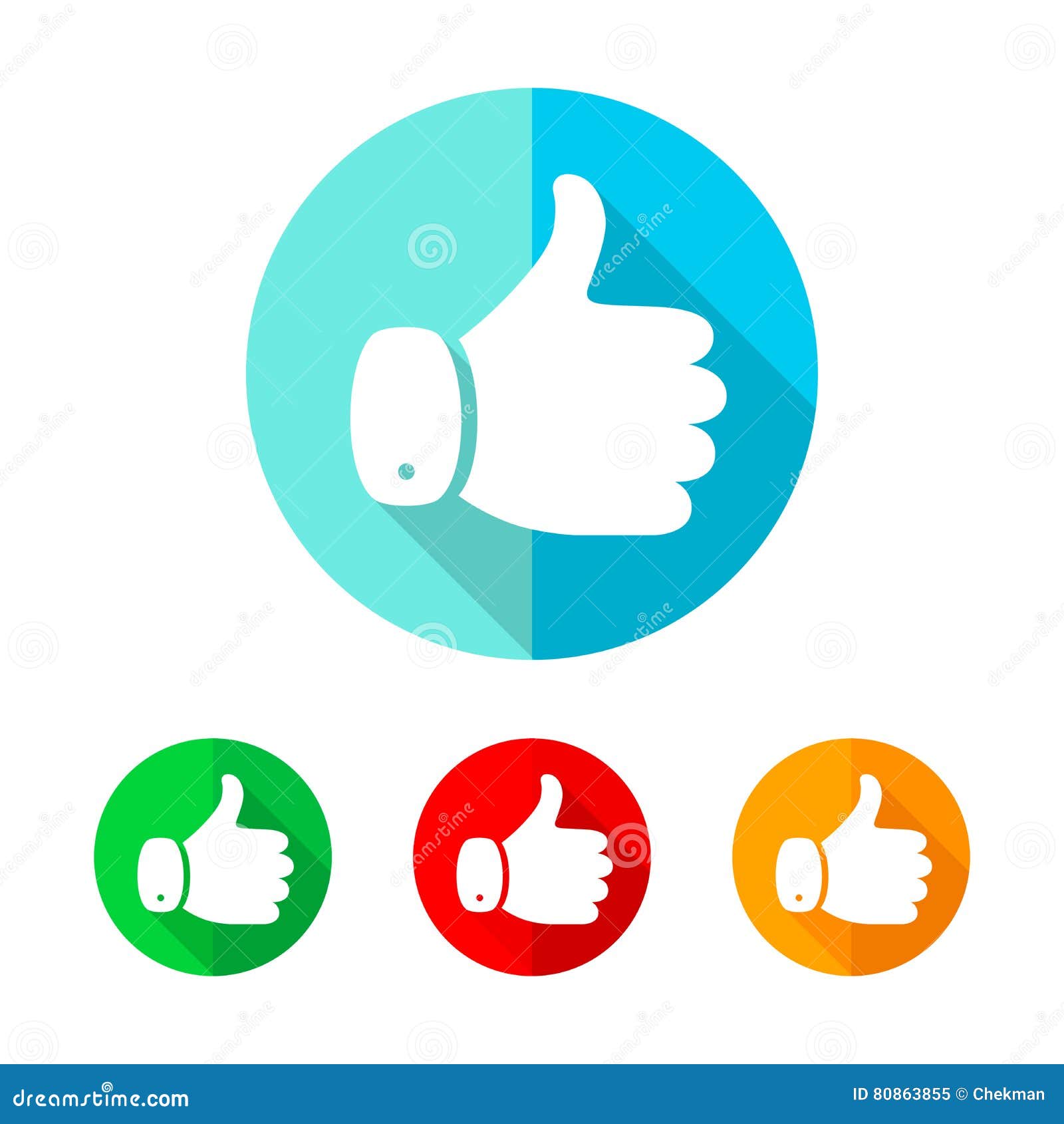 Set of Thumb Up Icons. Vector Illustration. Stock Illustration ...