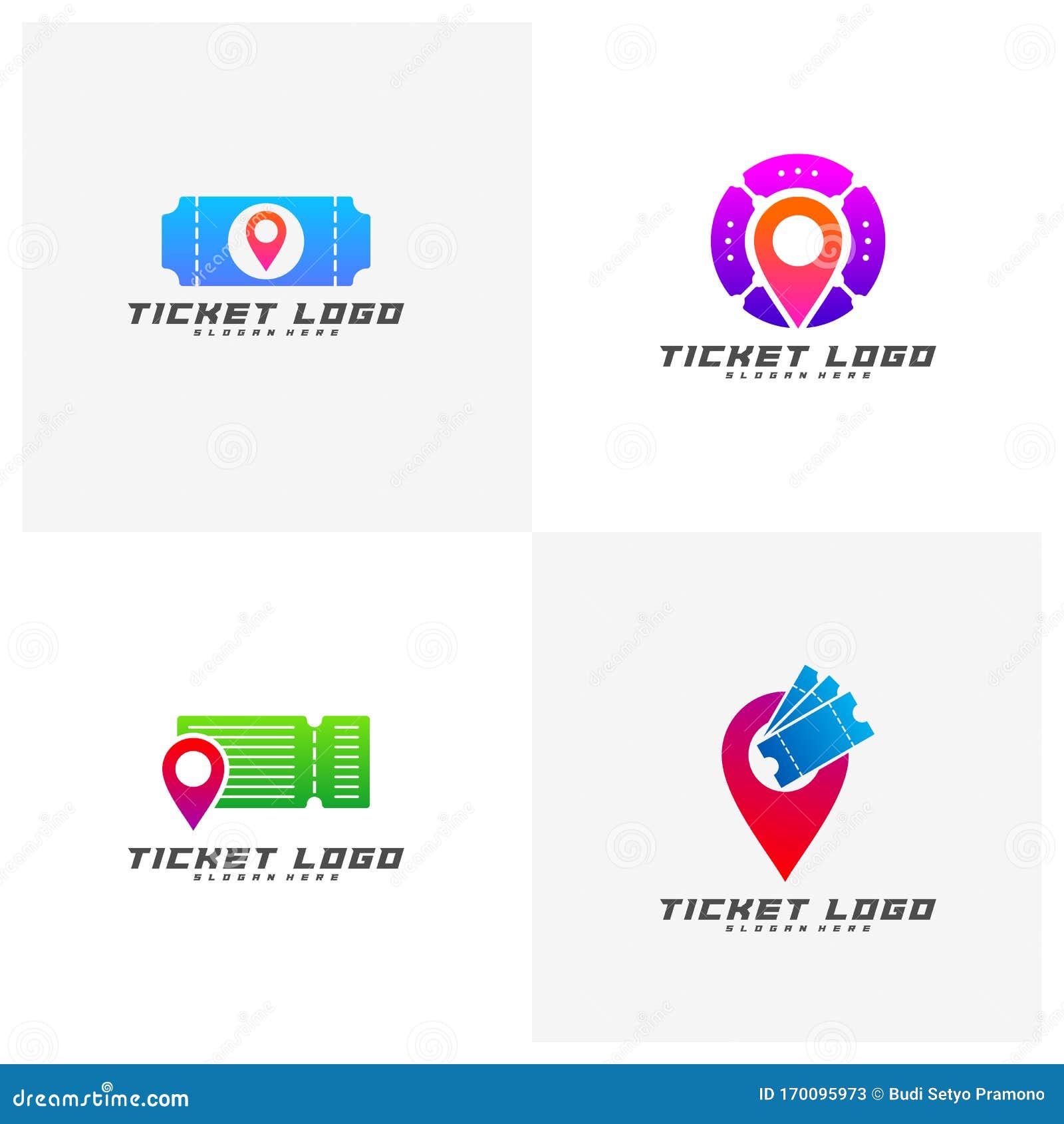 Set of Ticket Center Logo Template Design Vector, Creative Design, Icon ...