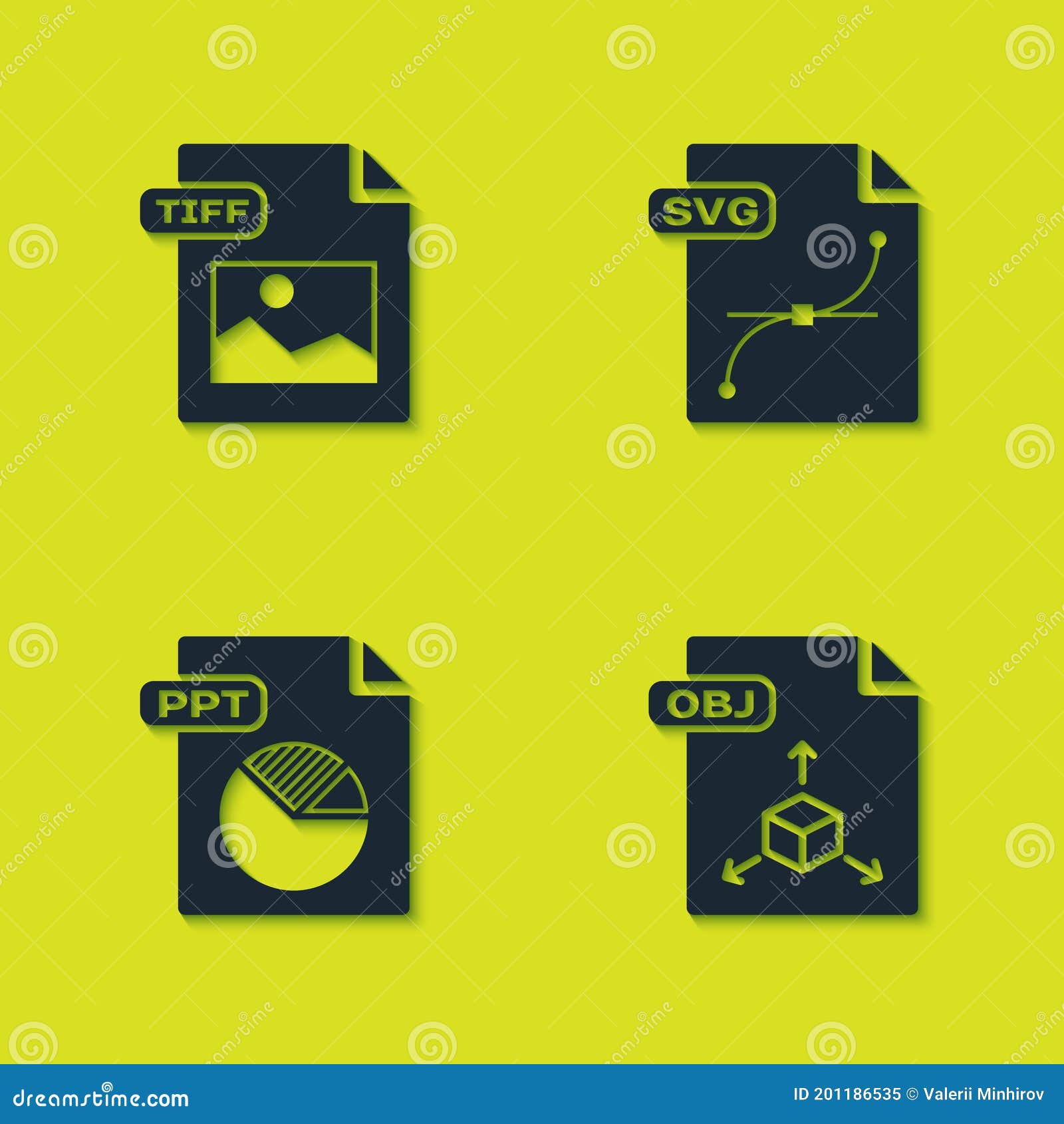 Set TIFF File Document, OBJ, PPT and SVG Icon. Vector Stock Vector ... Set TIFF File Document, OBJ, PPT and SVG Icon. Vector Stock Vector ...