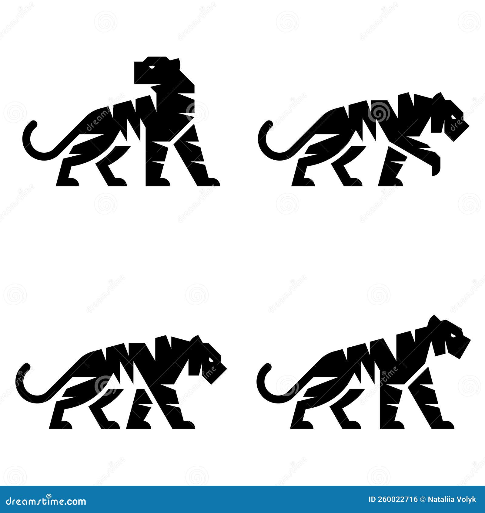 Set of Tiger, Tiger Logo stock vector. Illustration of predator - 260022716