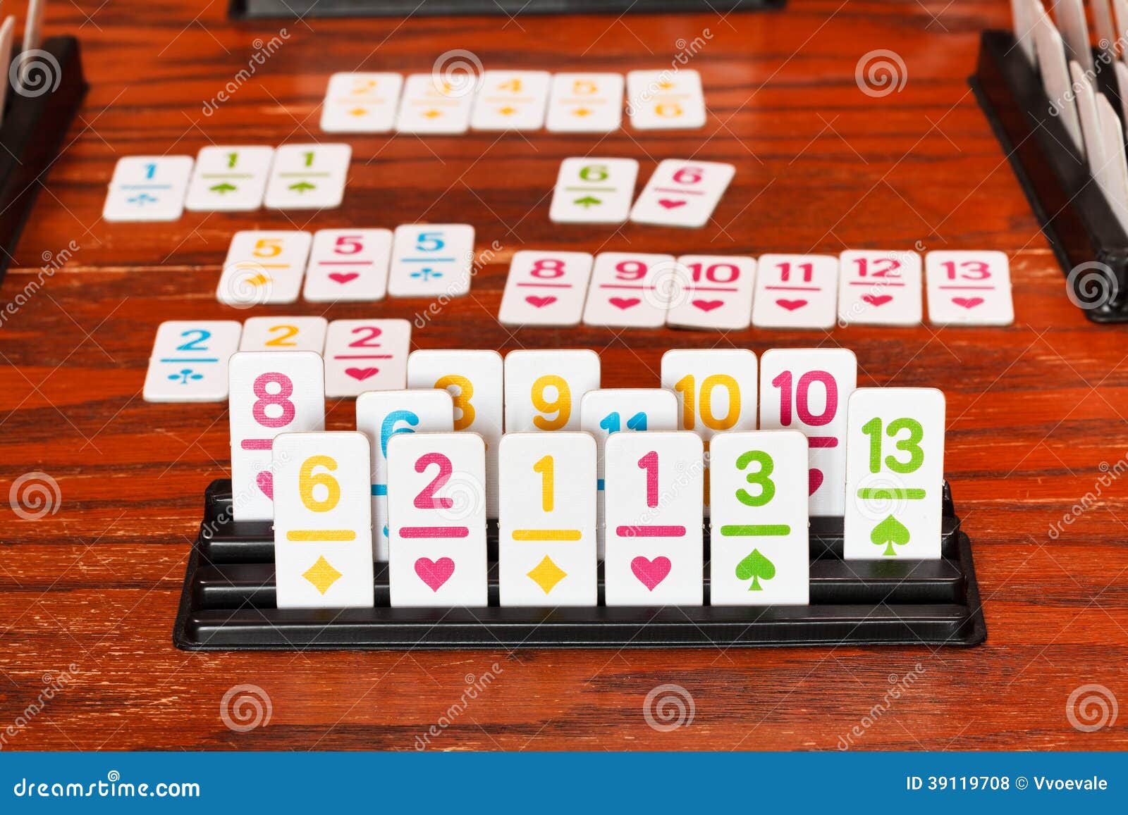 Set of Tiles in Rummy Game Rack Stock Photo - Image of score, scoring ...