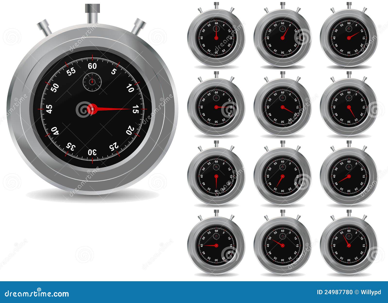 Set time stock vector. Illustration of chrome, equipment - 24987780