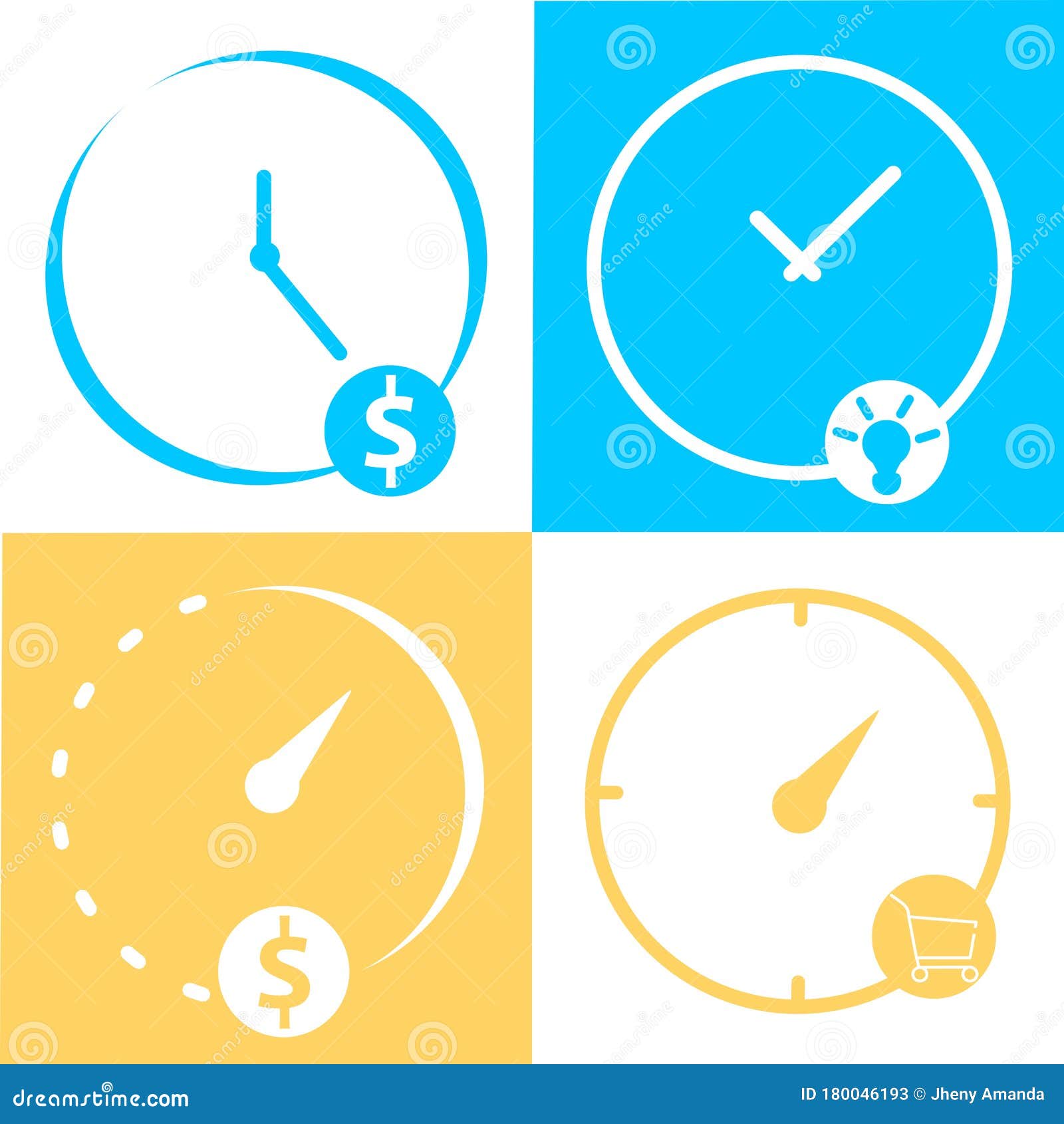 Set of Time, Clock. Concept of UI Design Elements. Digital Countdown ...