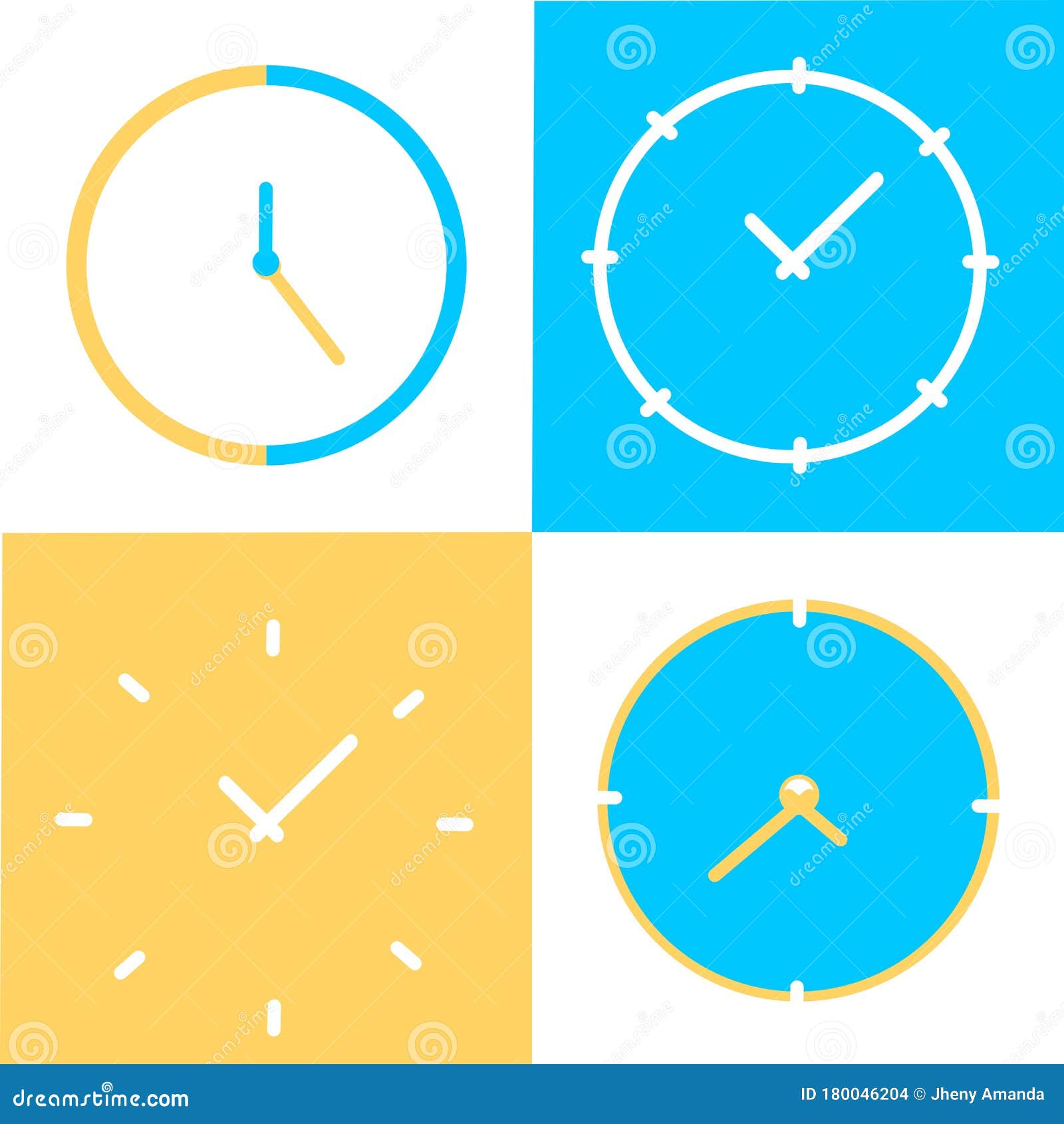 Set of Time, Clock. Concept of UI Design Elements. Digital Countdown ...