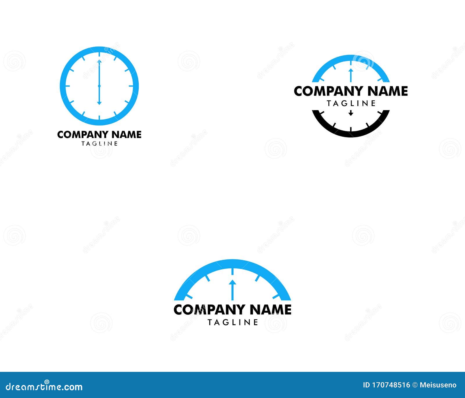 Set of Time Clock Logo Design Template Stock Vector - Illustration of ...
