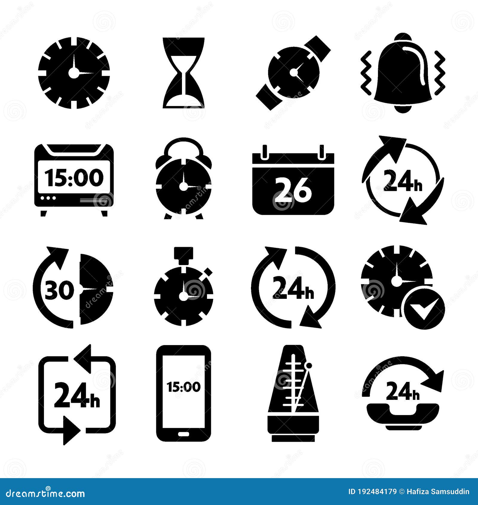 Set of Time Icons. Vector Illustration Decorative Design Stock Vector ...