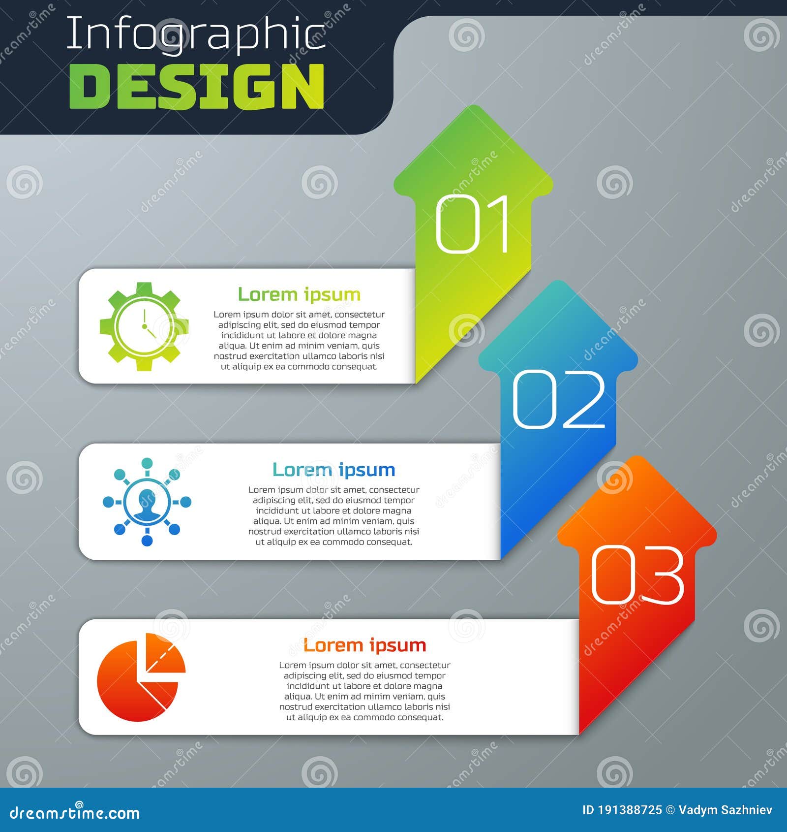Set Time Management, Business Network and Communication and Pie Chart ...