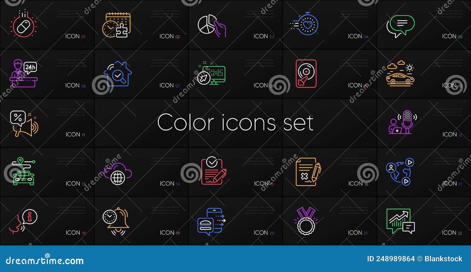 Set Of Time Management Hdd And Cloud Computing Line Icons For Design Vector Stock Vector