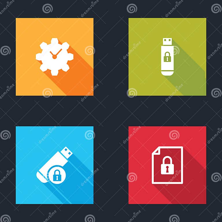 Set Time Management, USB Flash Drive with Lock, and Document and Icon ...