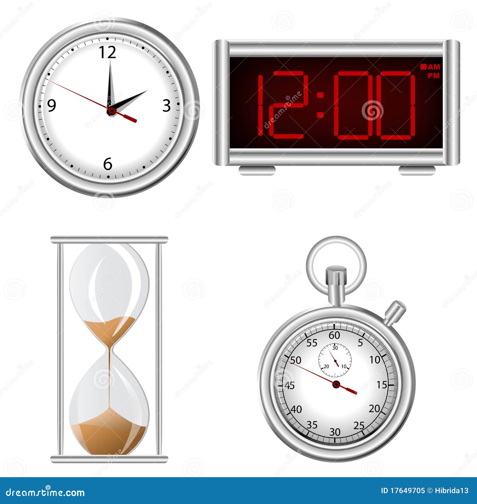 Set of Time Measurement Instruments Icons Stock Vector - Illustration ...