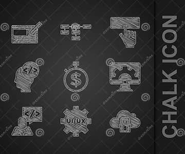 Set Time is Money, UI or UX Design, Cloud Computing Lock, Web Development, Front End, Keyboard ...