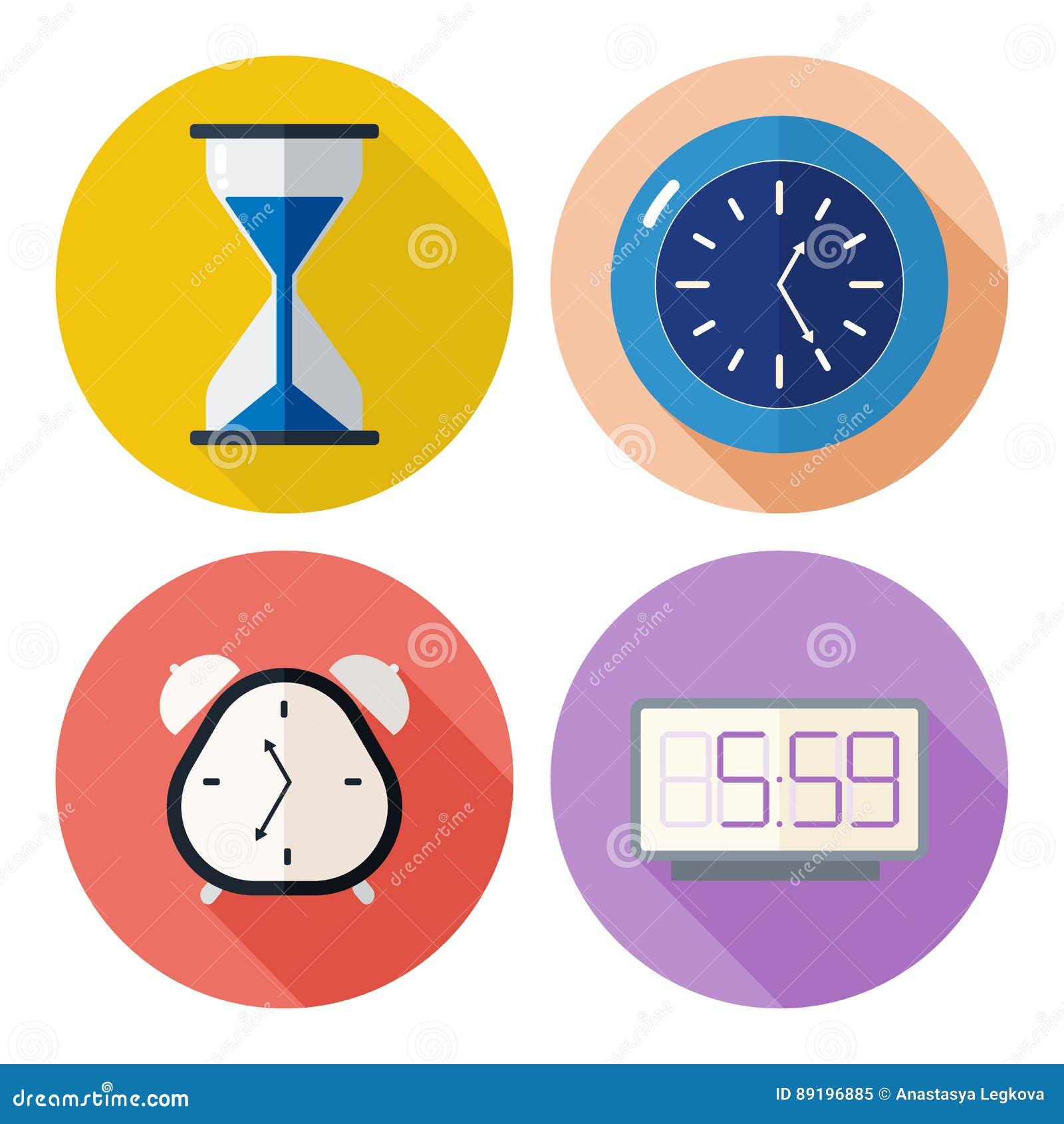 Set of time related icons stock vector. Illustration of hurry - 89196885