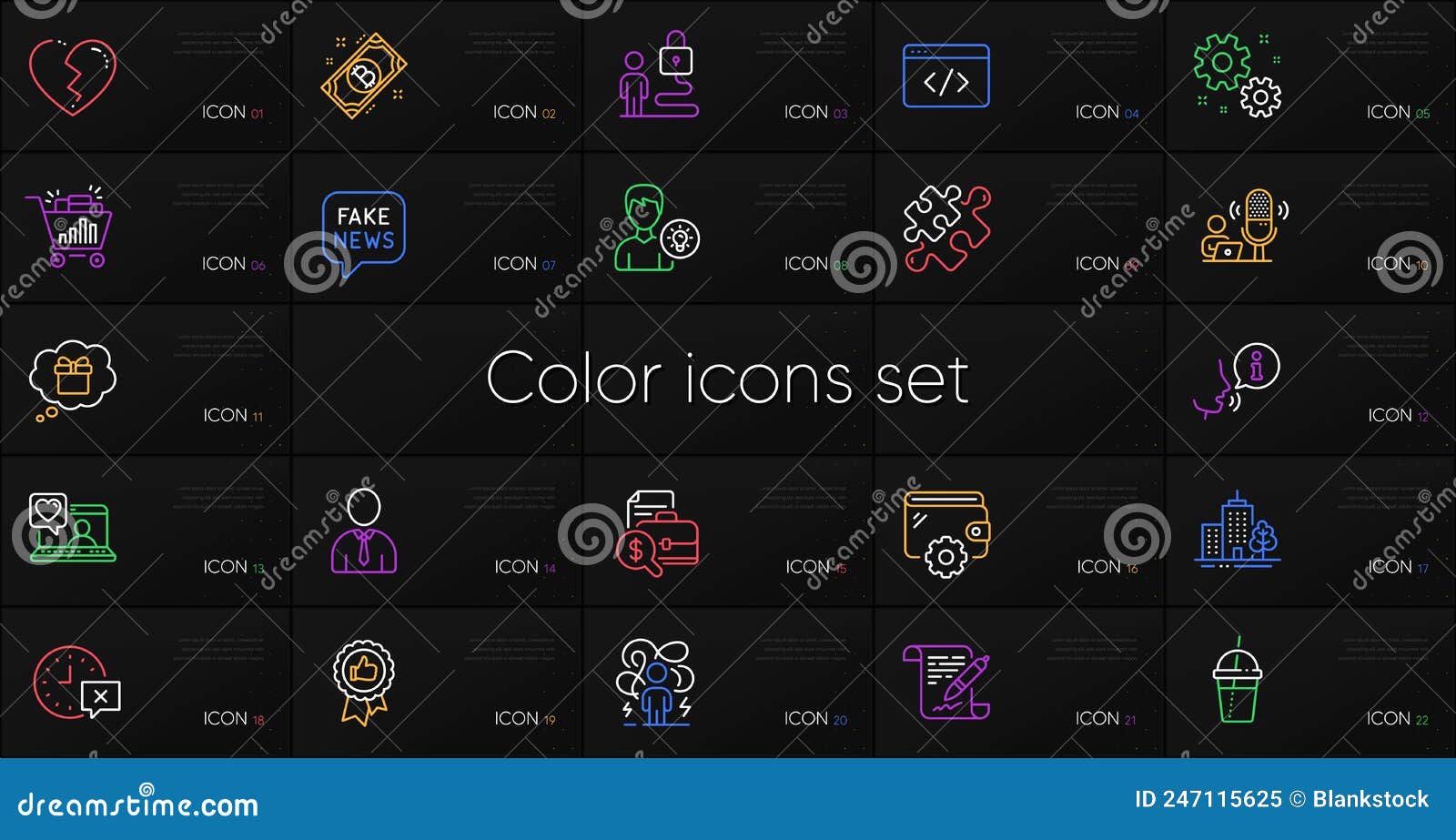 Set of Time, Work and Difficult Stress Line Icons. for Design. Vector ...