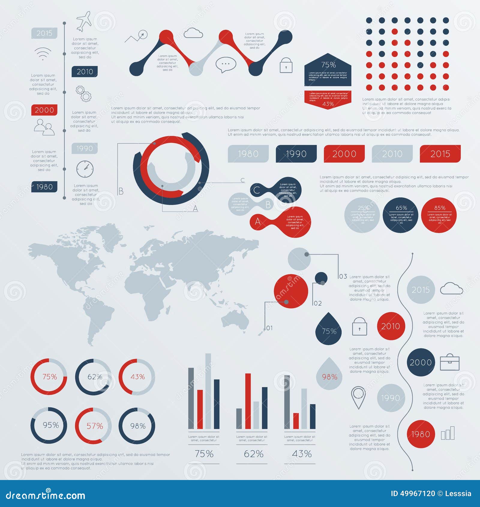 Set of Timeline Infographic Design Templates. Stock Vector ...