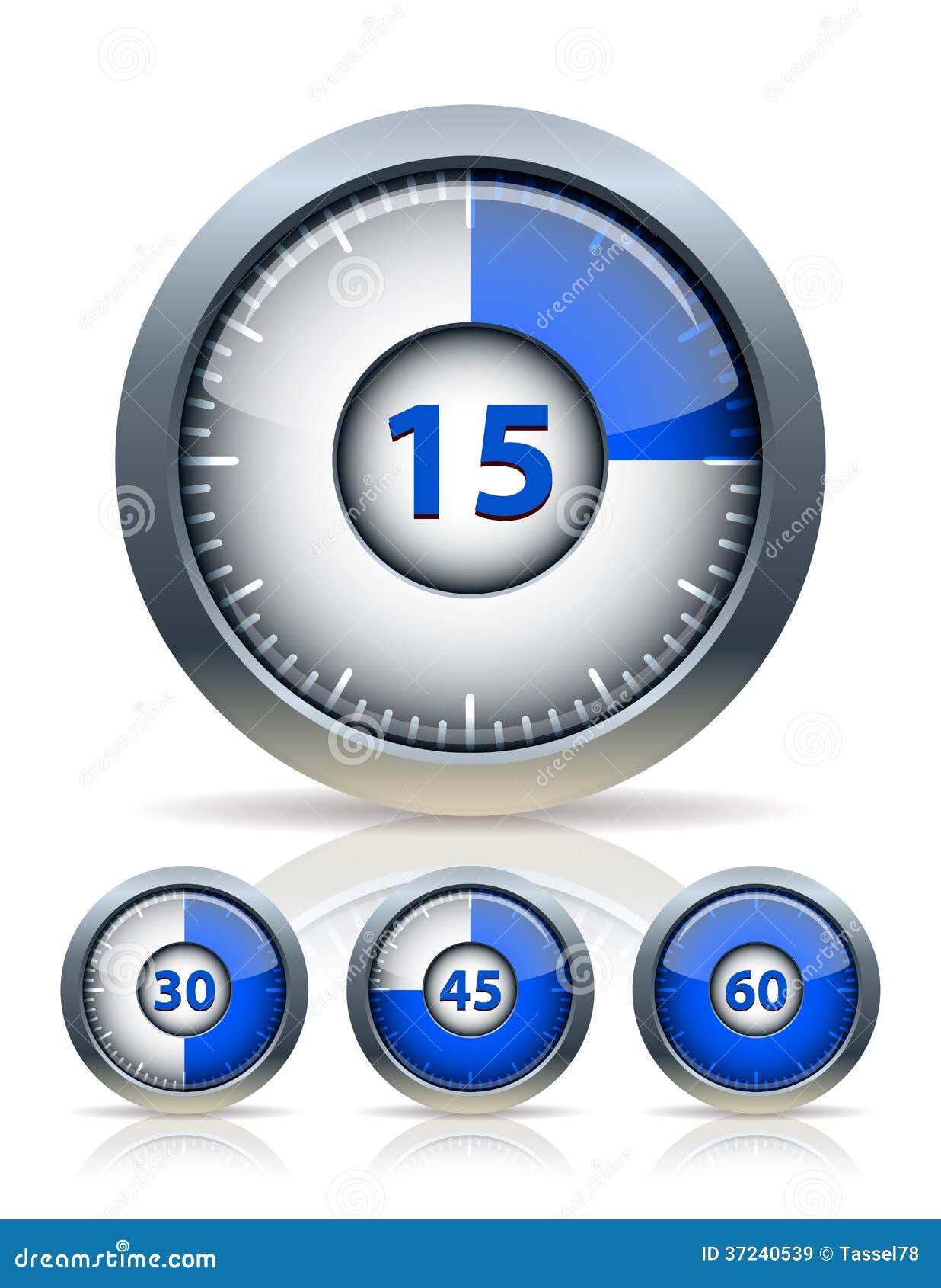 Set of timer clock stock vector. Illustration of chrome - 37240539