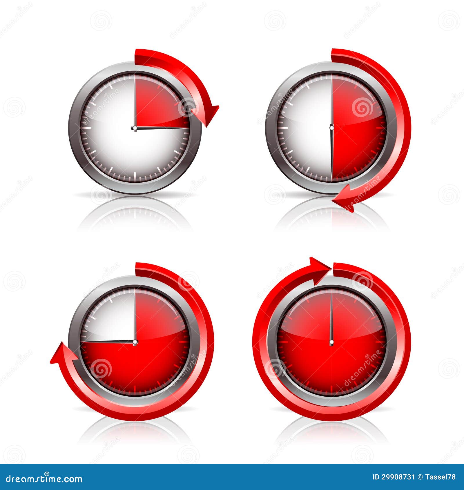 Set of Timer clocks stock vector. Illustration of graphic - 29908731